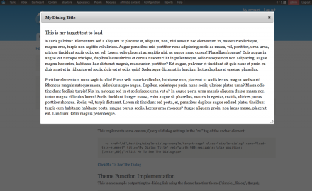 Simple Dialog | Drupal.org