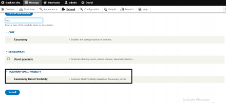 Taxonomy Based Visibility | Drupal.org