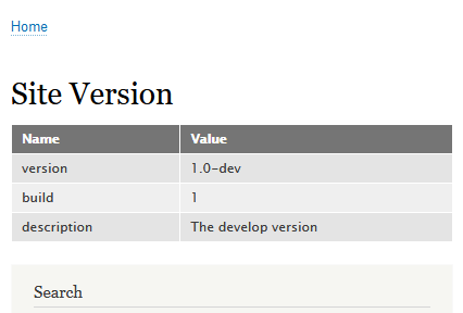 Site Version info | Drupal.org