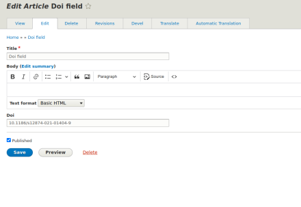DOI Field | Drupal.org
