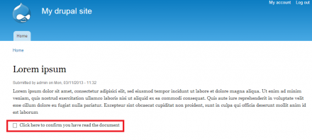 Sign for acknowledgement | Drupal.org