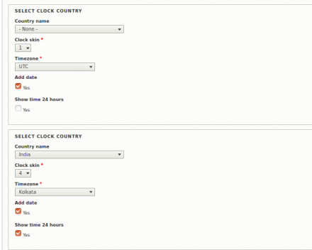 Multiple timezone clocks (time clock) | Drupal.org
