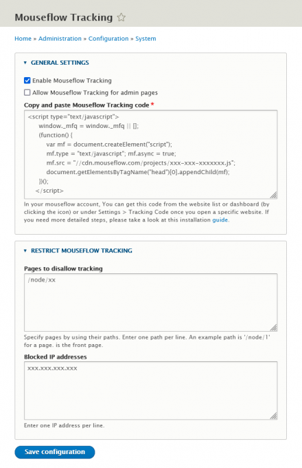 Mouseflow Tracking | Drupal.org