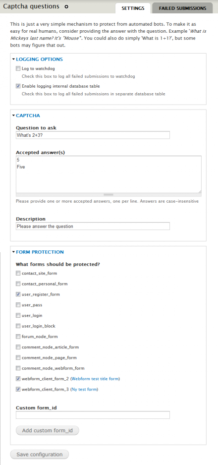Captcha Questions | Drupal.org