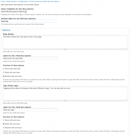 Better Field Descriptions | Drupal.org