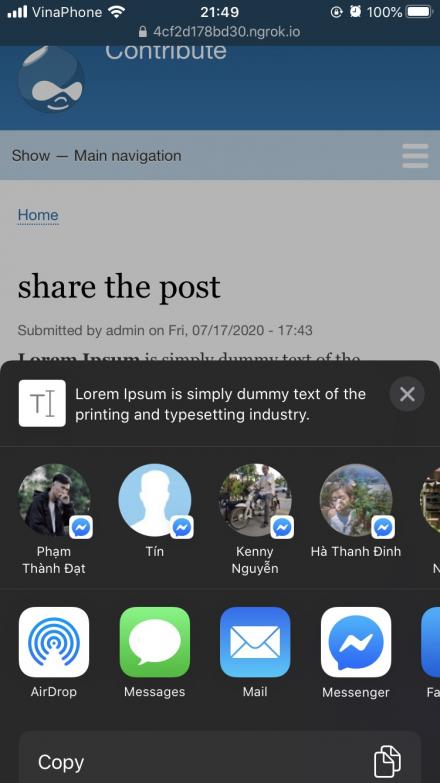 Mobile Native Share | Drupal.org