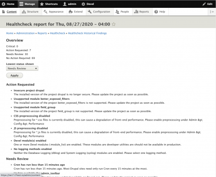 Healthcheck | Drupal.org