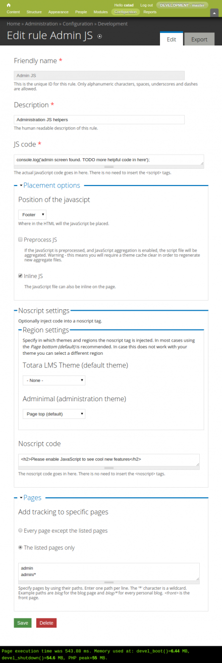 JS injector | Drupal.org