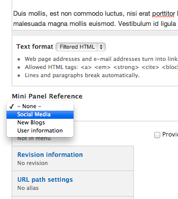 Mini Panel Reference | Drupal.org