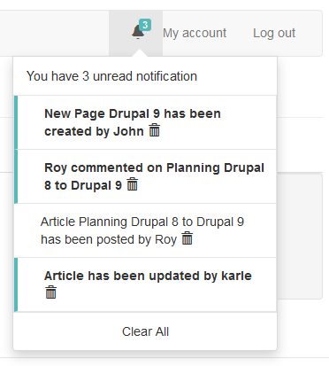 Notifications widget | Drupal.org