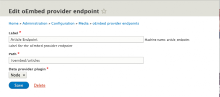 oEmbed Provider Endpoints | Drupal.org