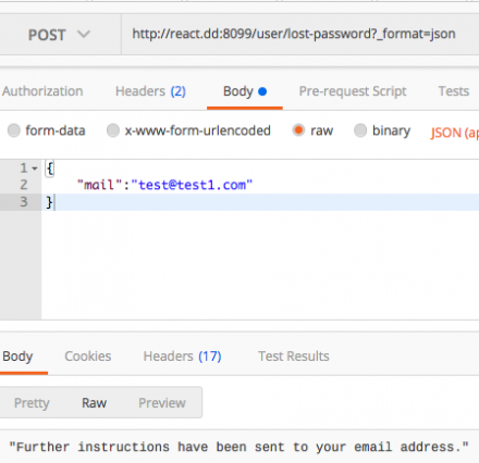 REST Password Request | Drupal.org