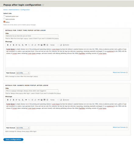 Popup After Login | Drupal.org