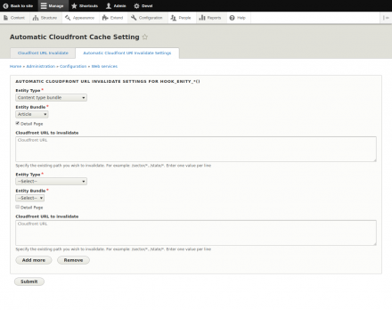 CloudFront Cache Path Invalidate | Drupal.org