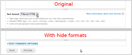 Hide formats | Drupal.org