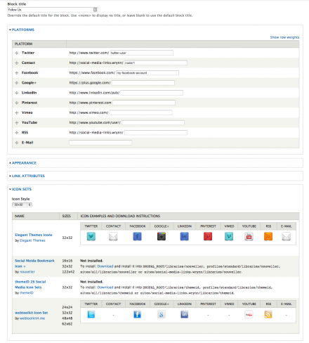 Social Media Links Block and Field | Drupal.org