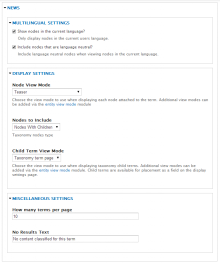 Taxonomy Extras