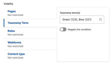 Taxonomy Term Entity Condition | Drupal.org