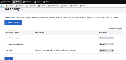 Vocabulary Catalog | Drupal.org