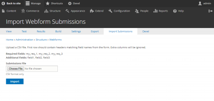 Webform Submission Import | Drupal.org