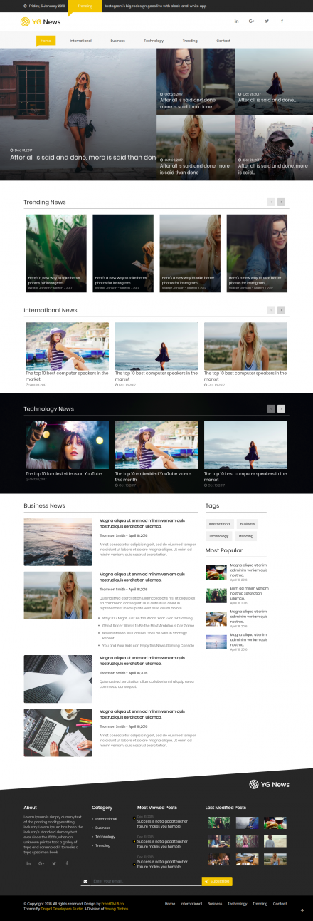 YG News | Bootstrap based Drupal 10 theme | Drupal.org