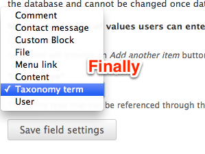 Remove Taxonomy term reference field in favor of Entity reference [#1847596] | Drupal.org