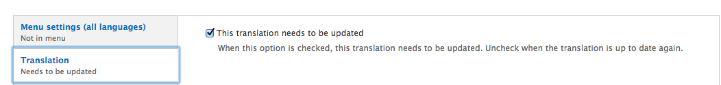 expand translation settings when editing outdated translation so remember to uncheck "needs ...