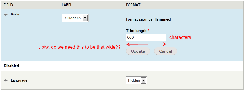 The "Trim length" format description is confusing/not clear to Drupal newcomers. [#1862250 ...