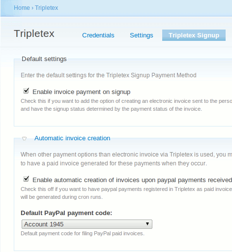 register paid invoices in Tripletex when paid by other Ubercart payment methods [#1525256 ...