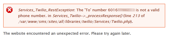 Does not work with non north american phone numbers [#1837754] | Drupal.org