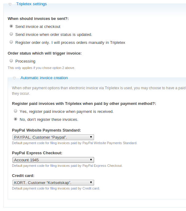 register paid invoices in Tripletex when paid by other Ubercart payment methods [#1525256 ...