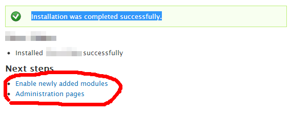 Update Manager - Installation was completed successfully screen [#1958548] | Drupal.org