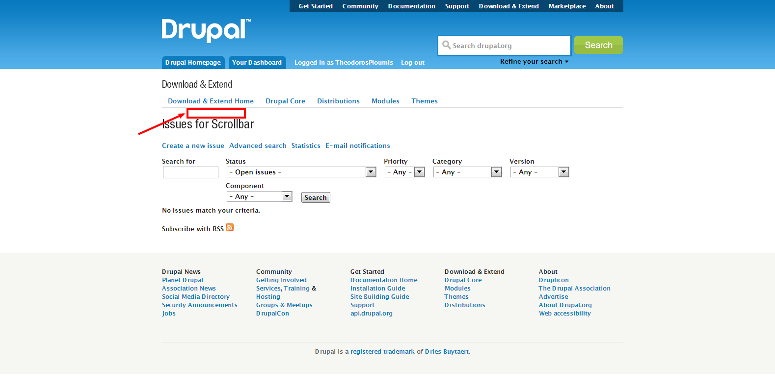 Add a Project link on empty issue listing pages [#2113959] | Drupal.org