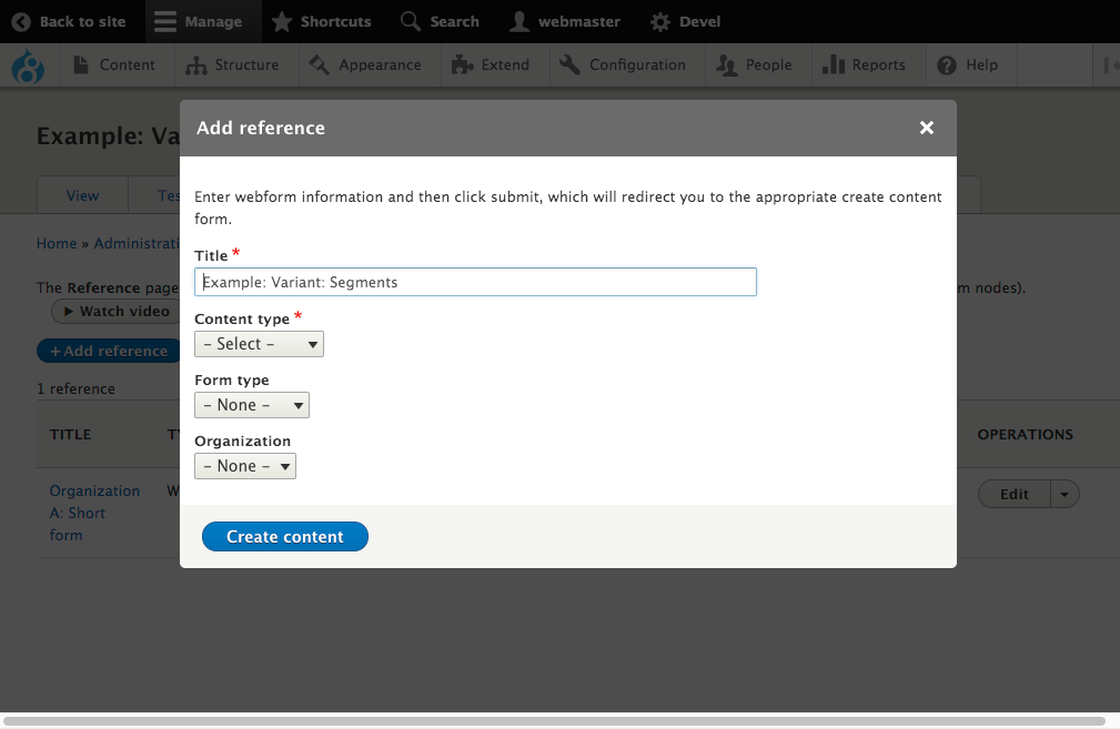 Webform module now supports variants, which can be used for A/B tests ...