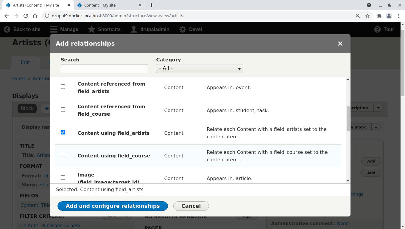 How To Filter View To Show Values From Multi Value Relationship Field
