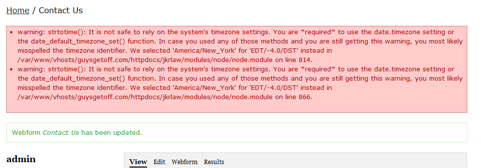 warning: strtotime(): It is not safe to rely on the system's timezone settings. You are ...