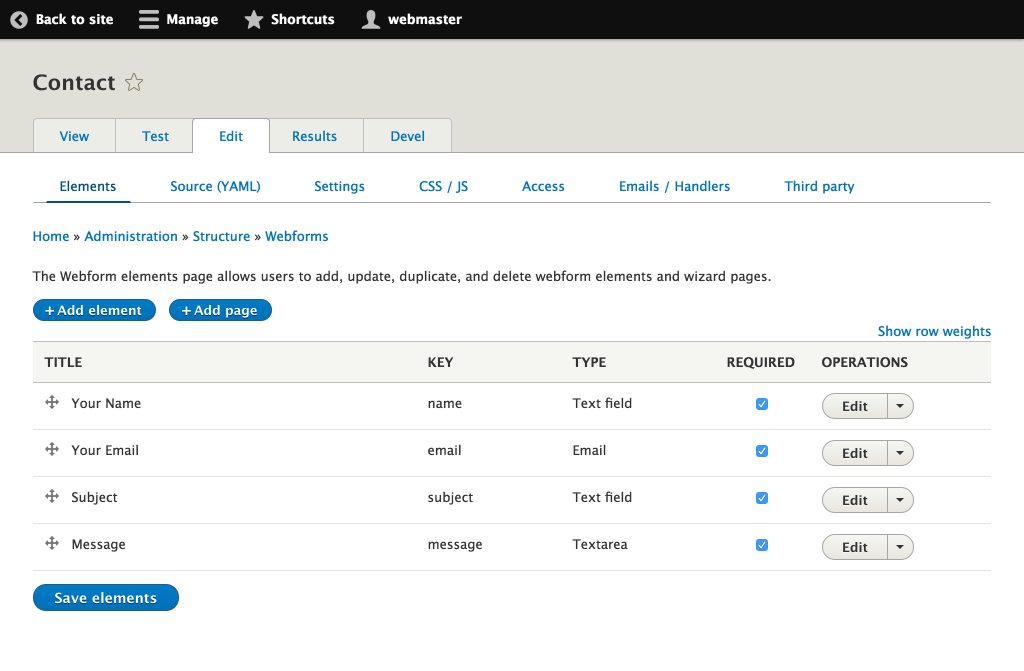 Webform Features | Drupal 8 guide on Drupal.org Webform Features | Drupal 8 guide on Drupal.org