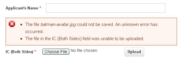 Cannot Upload File [#1991584] | Drupal.org