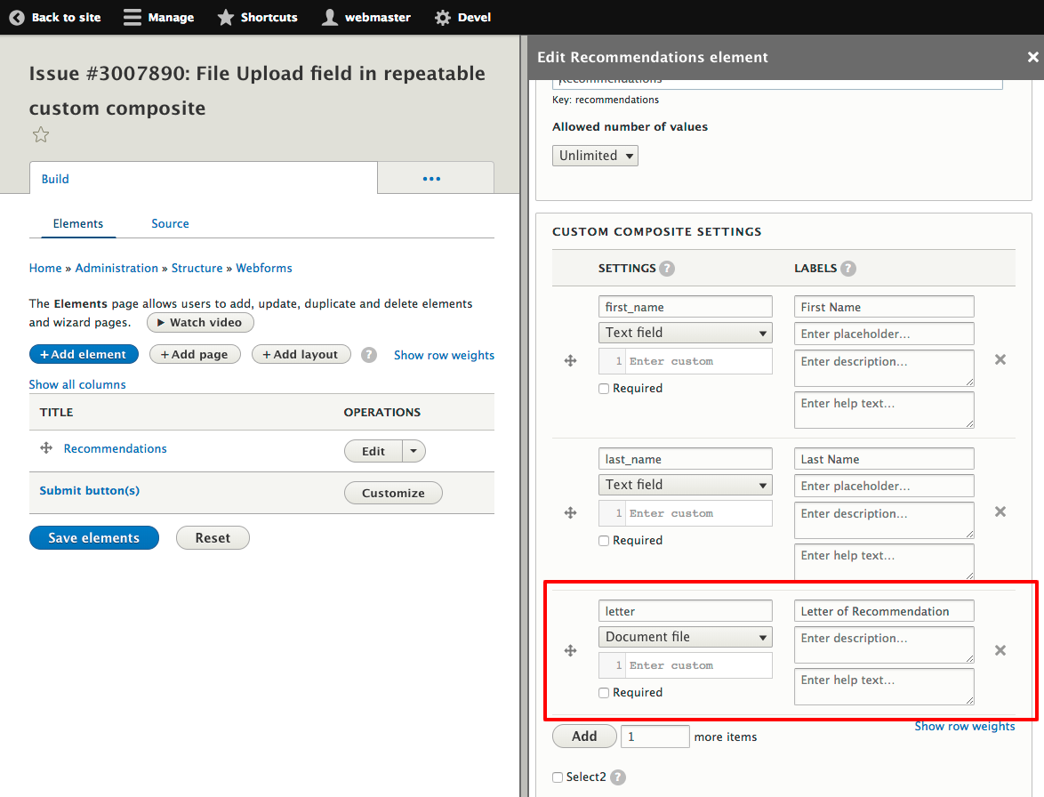 Composite elements now support managed file uploads | Drupal.org