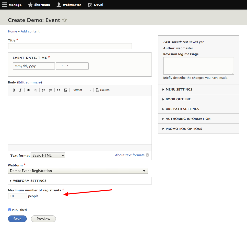 Webform Demo: Event Registration System module now shows how to use ... Webform Demo: Event Registration System module now shows how to use ...