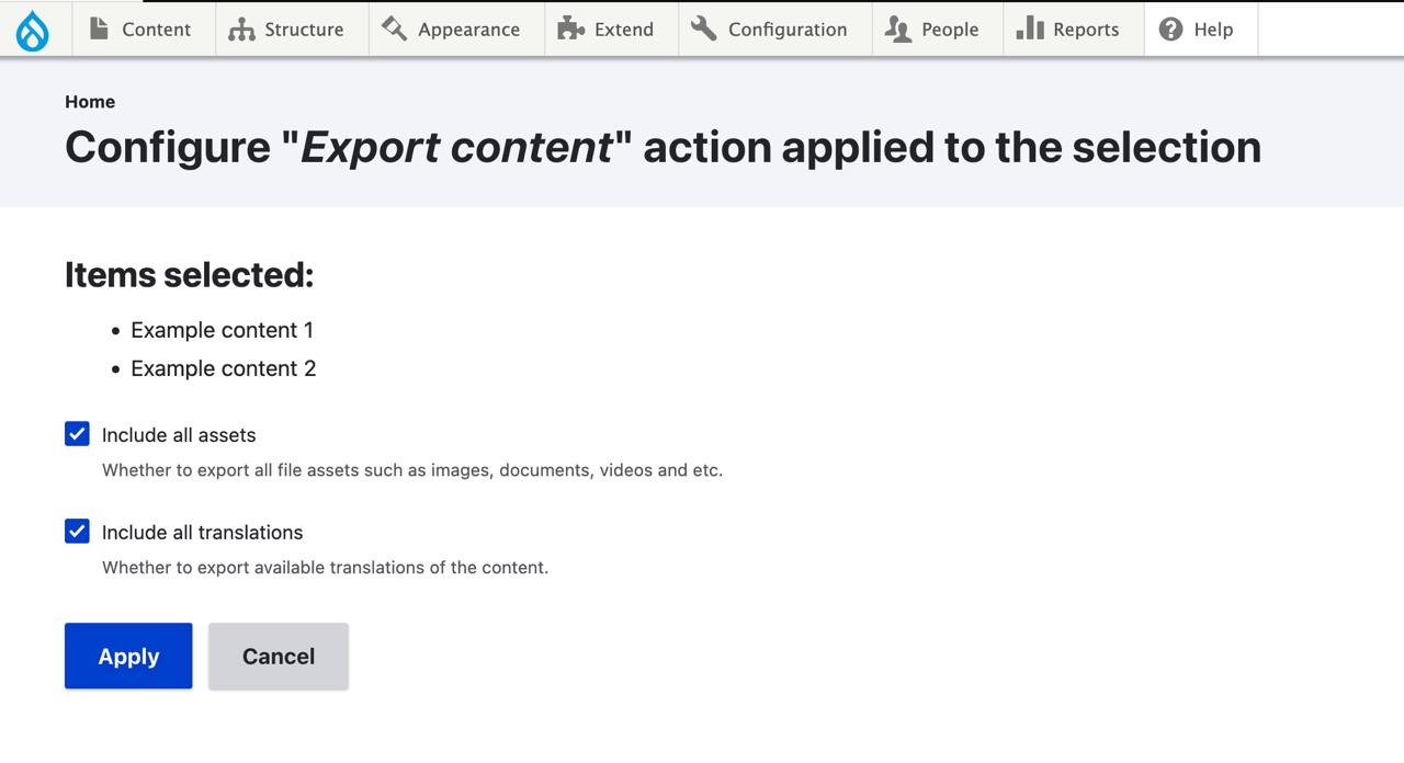 Exporting content | Single Content Sync | Drupal Wiki guide on Drupal.org